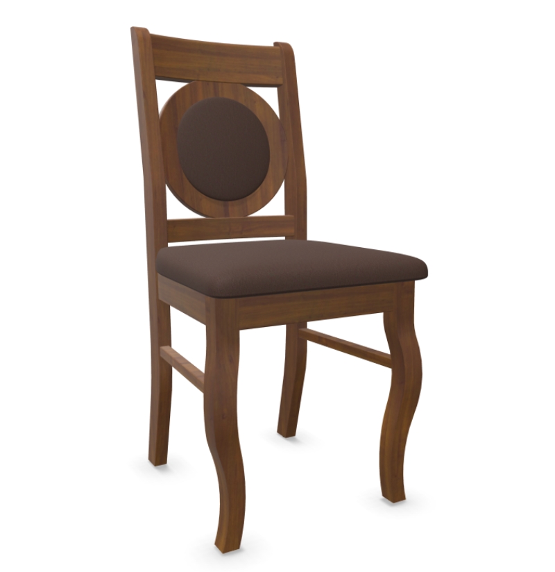 LUCKY chair, brown fabric, walnut finish, beechwood frame – Cegim